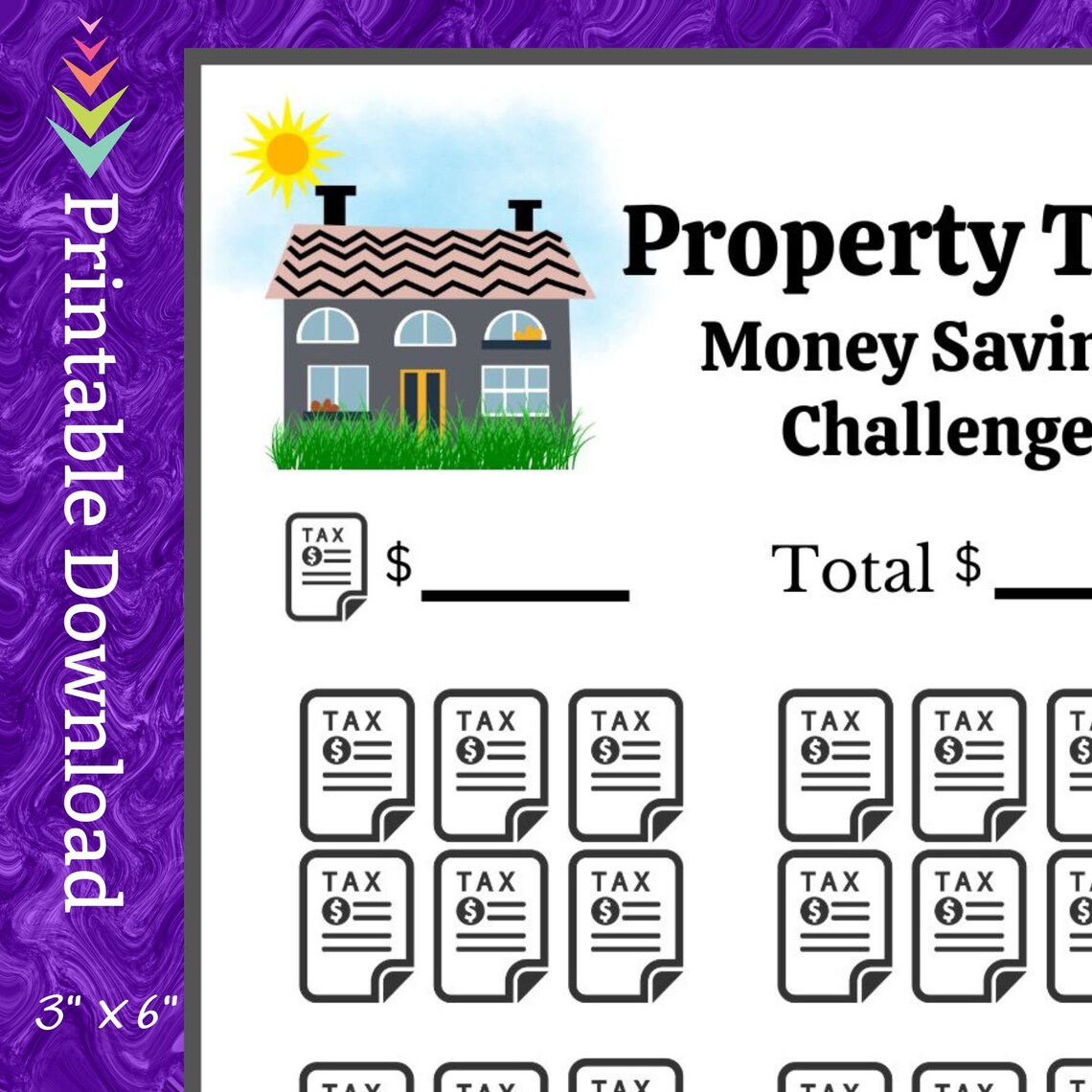 A6 Property Tax Savings Challenge Printable for Real Estate Tax for ...