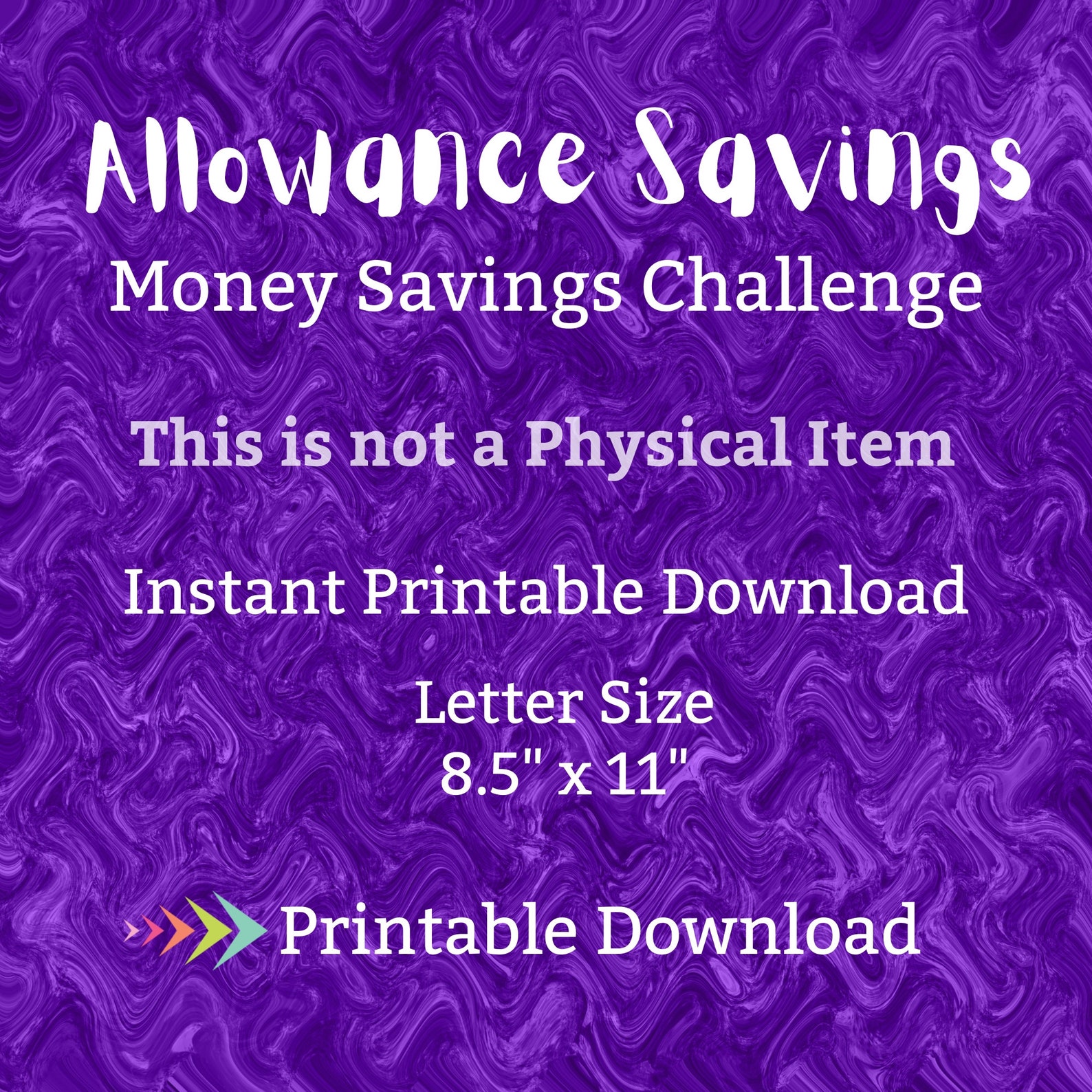 Kids Allowance Savings Challenge Printable for Children Budgeting Cash ...