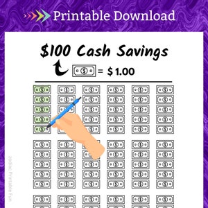 Save 100 Dollars Savings Challenge Printable Tracker - Etsy