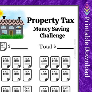 A6 Property Tax Savings Challenge Printable for Real Estate Tax for ...