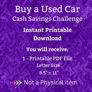 New Driver Savings Challenge Printable for Used Car Money Saving Fund ...