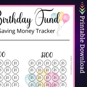 A6 Savings Challenge Printable Insert for Happy Birthday Money Saving ...