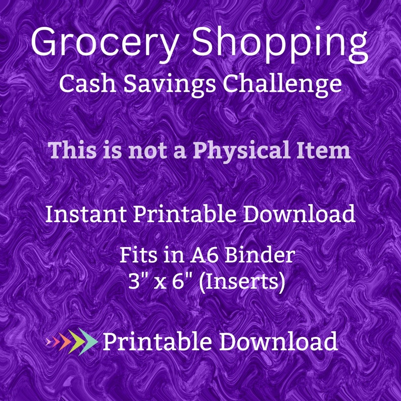 Grocery Food Shopping Savings Challenge Tracker Printable Insert | A6 ...