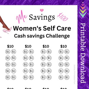 Self Care Savings Challenge Printable for Women's Taking Care of Body ...