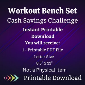 Weightlifting Savings Challenge Printable for Home Workout Bench Set ...