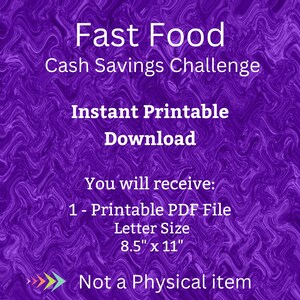 Fast Food Saving Challenge Printable for Easy Meal Planning for Mom Dad ...