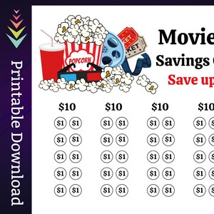Movie Savings Challenge Printable for Family Night Out Money Saving ...