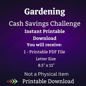 Gardening Savings Challenge Printable for Yard Maintenance Money Saving ...
