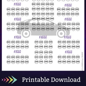 New Car Cash Savings Challenge Printable for Vehicle Purchase for First ...