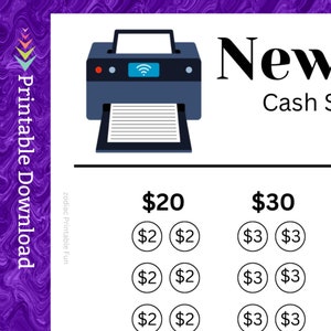 Computer Printer Cash Savings Challenge Printable for Home Office ...