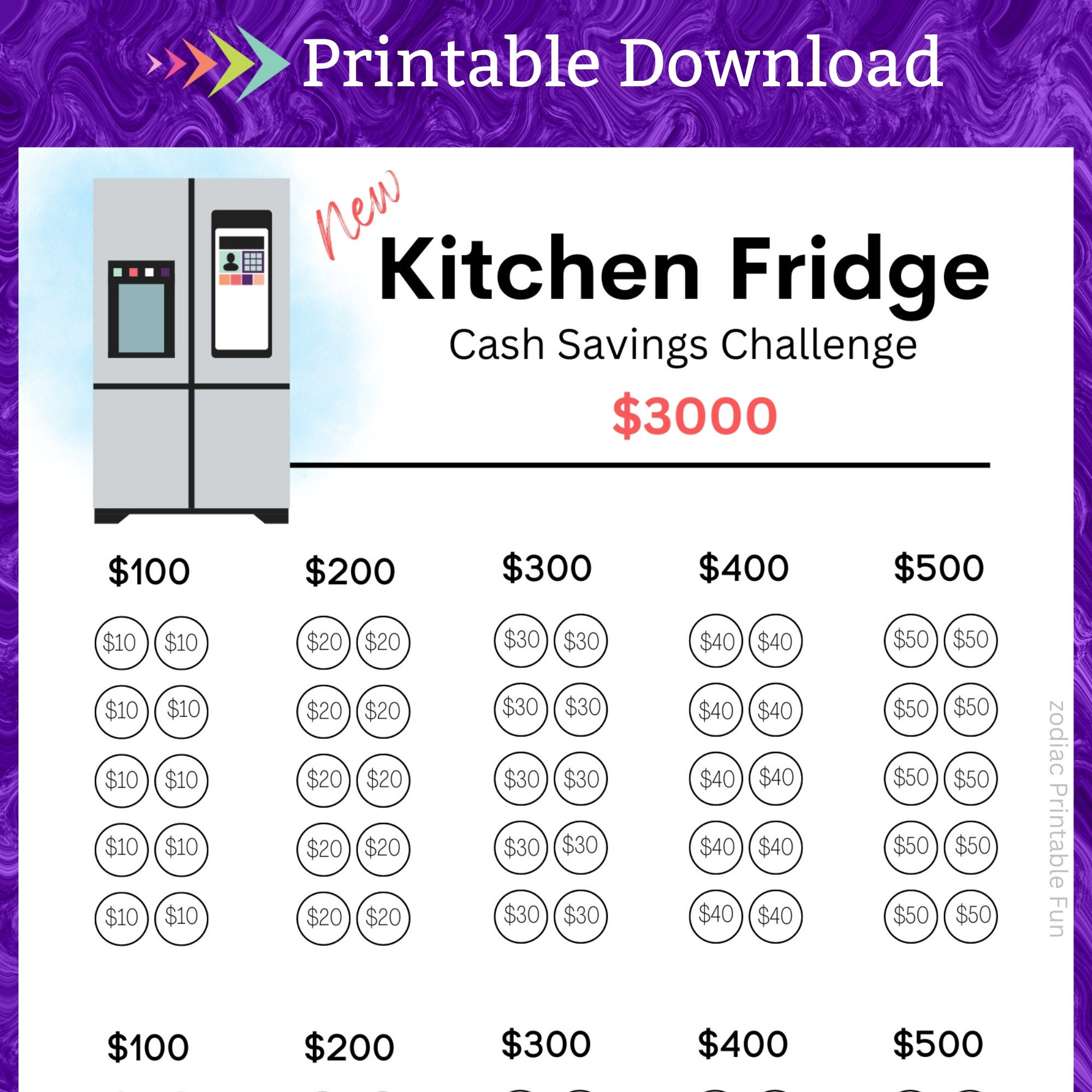 New Appliance Savings Challenge Printable for Kitchen Refrigerator ...