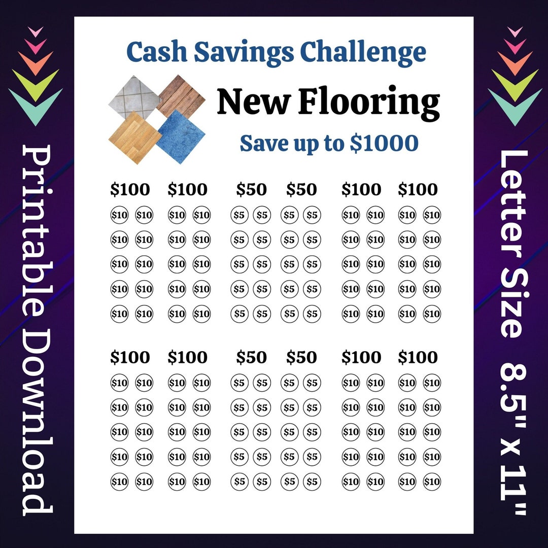 New Flooring Savings Challenge Printable for Family Home Floor Money ...