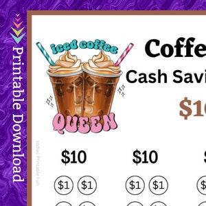 Coffee A6 Savings Challenge Printable Insert for Brewed Coffee Togo for ...