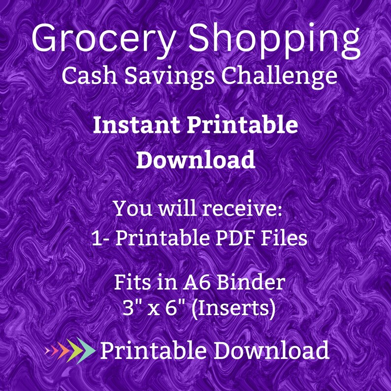 Grocery Food Shopping Savings Challenge Tracker Printable Insert | A6 ...