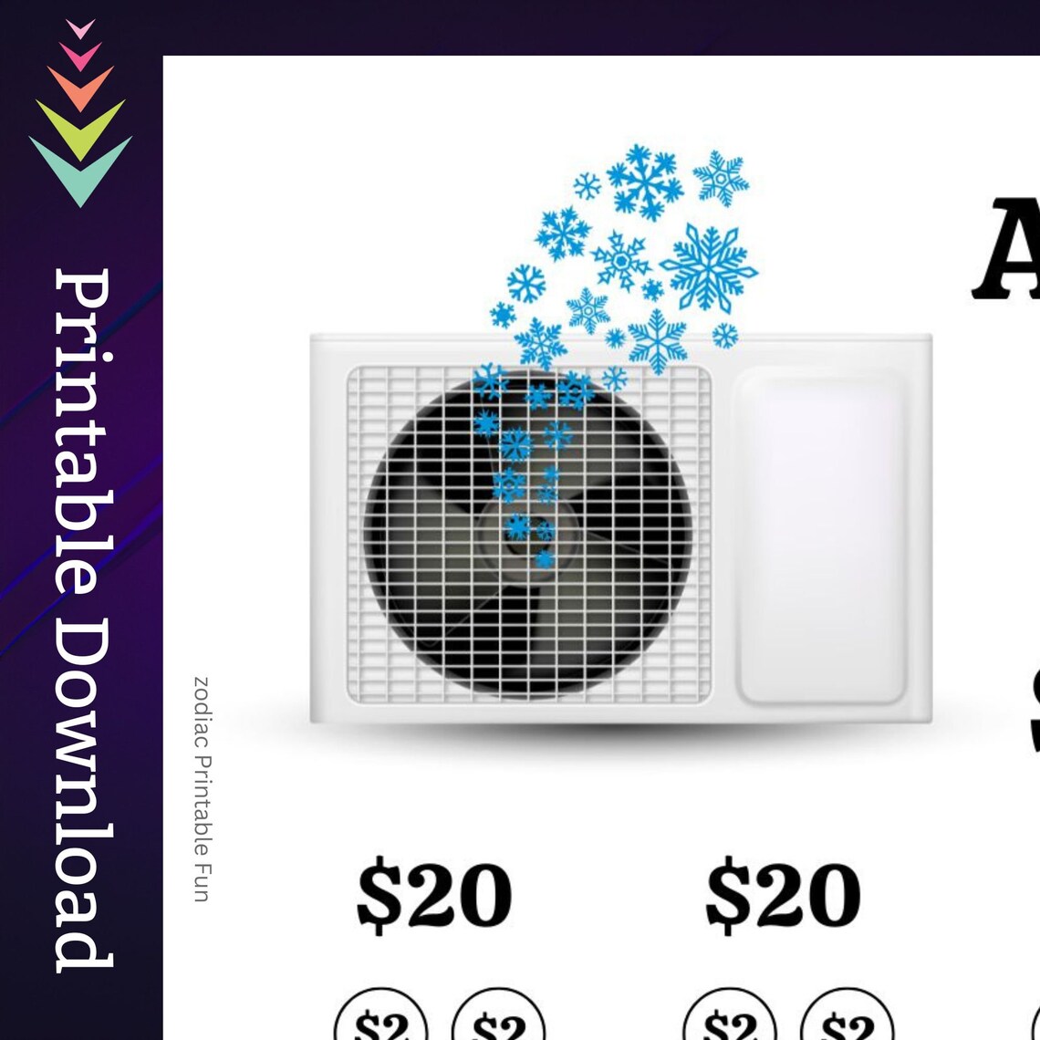 Air Conditioner Savings Challenge Printable for Home AC Unit Money ...