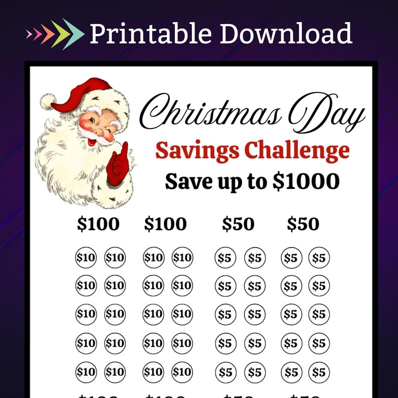Christmas Cash Budget Saving Challenge Tracker Printable A6 Size - Etsy
