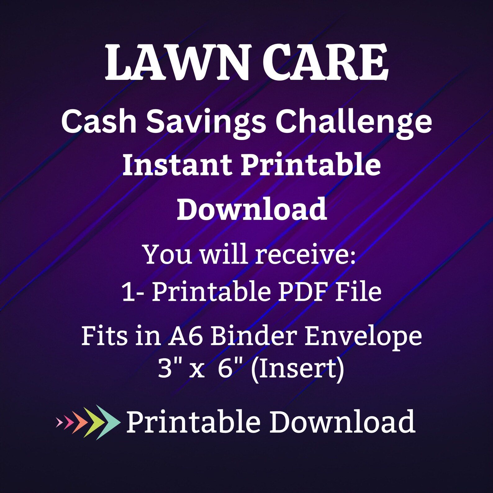 A6 Lawn Care Savings Challenge Printable for Yard Mowing Money Saving ...