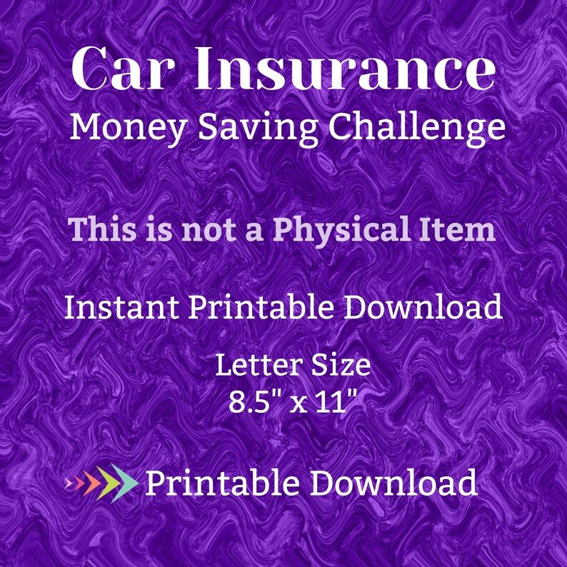 Car Insurance Savings Challenge Printable for Auto Insurance - Etsy