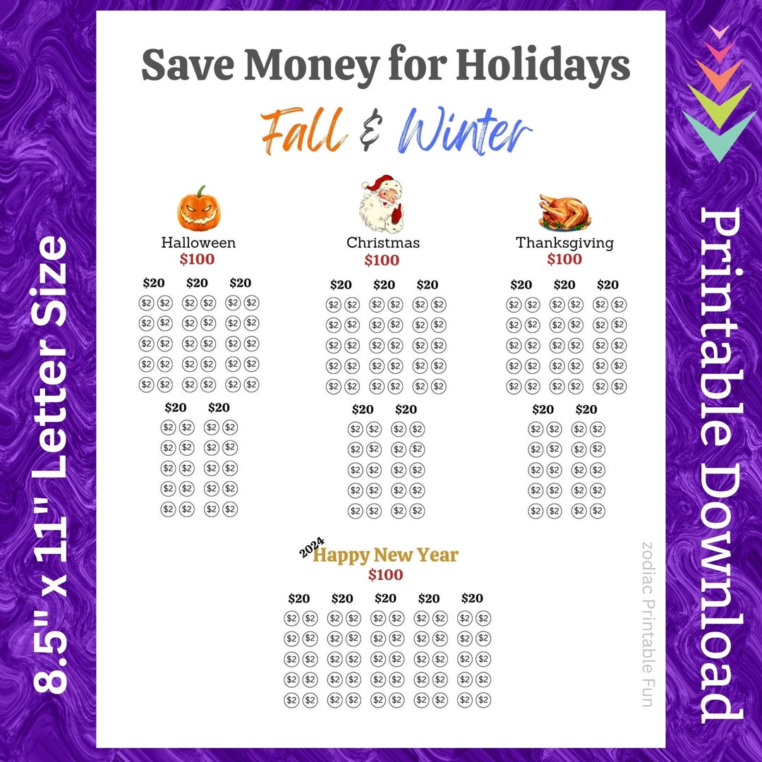Holiday Savings Challenge Printable for Fall and Winter for Halloween ...