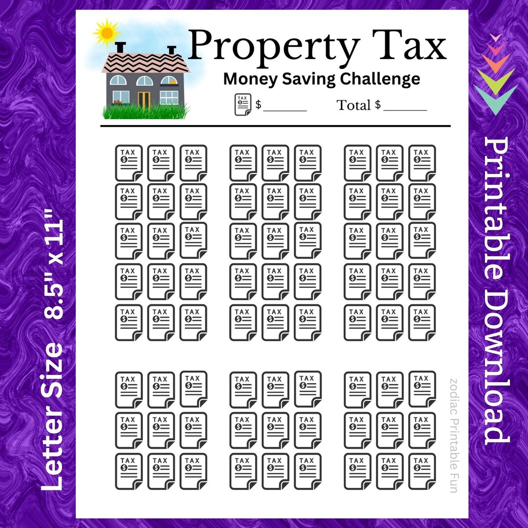 Property Tax Saving Challenge Printable for Real Estate Tax for Cash ...