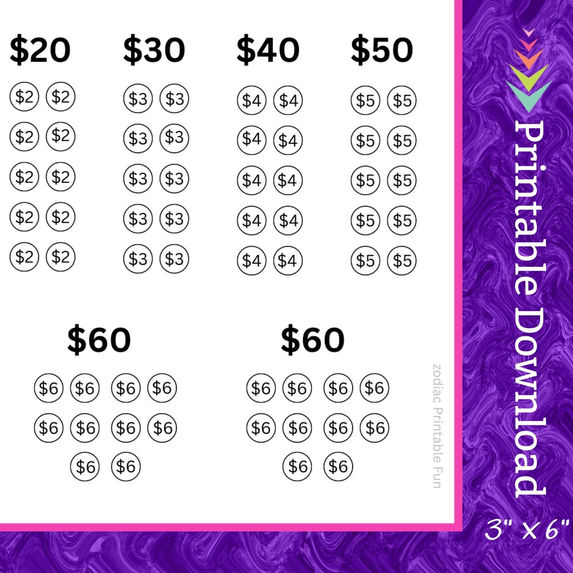 Girls Night Out Savings Challenge Printable (A6 Insert) - Etsy