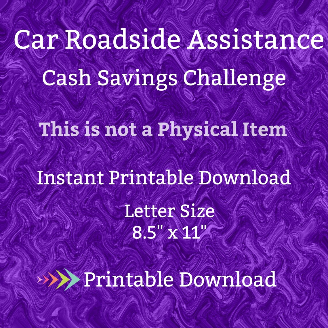 Car Savings Challenge Printable for Car Emergency Roadside Assistance ...