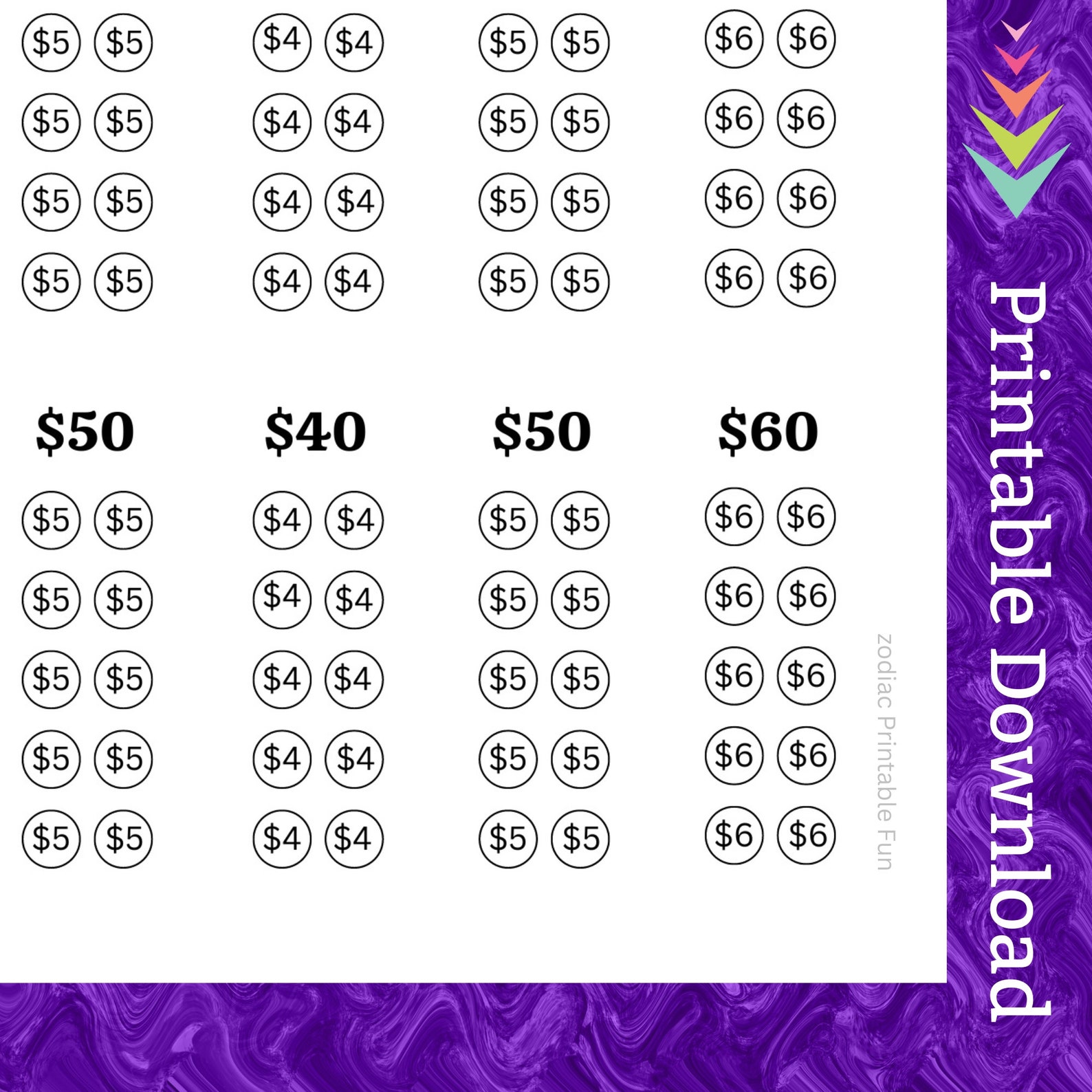 Gas Pump Savings Challenge Printable Car Maintenance Cash Saving Budget ...