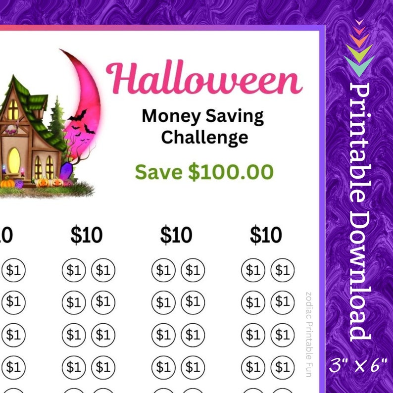 A6 Halloween Savings Challenge Printable Insert for Halloween - Etsy