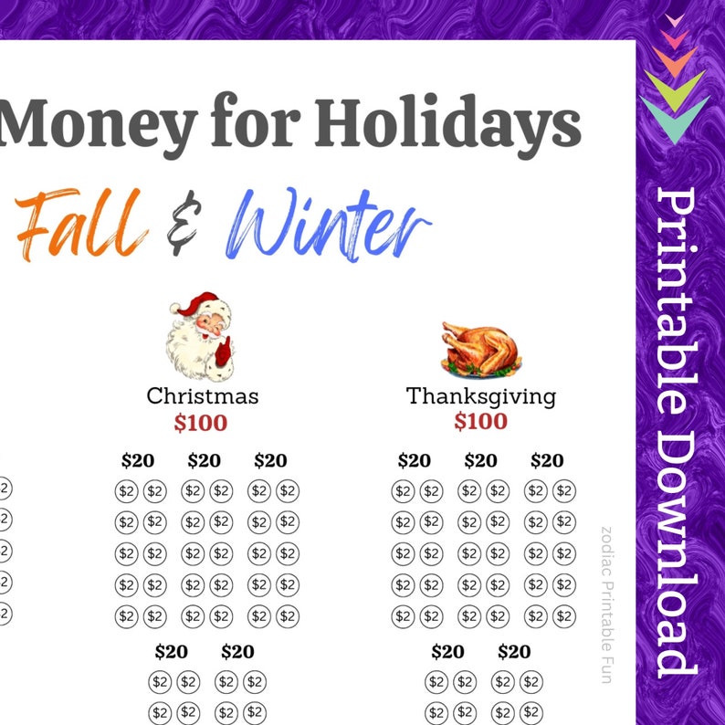 Holiday Savings Challenge Printable for Fall and Winter for - Etsy