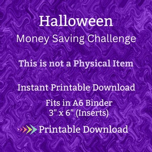 A6 Halloween Savings Challenge Printable Insert for Halloween Countdown ...