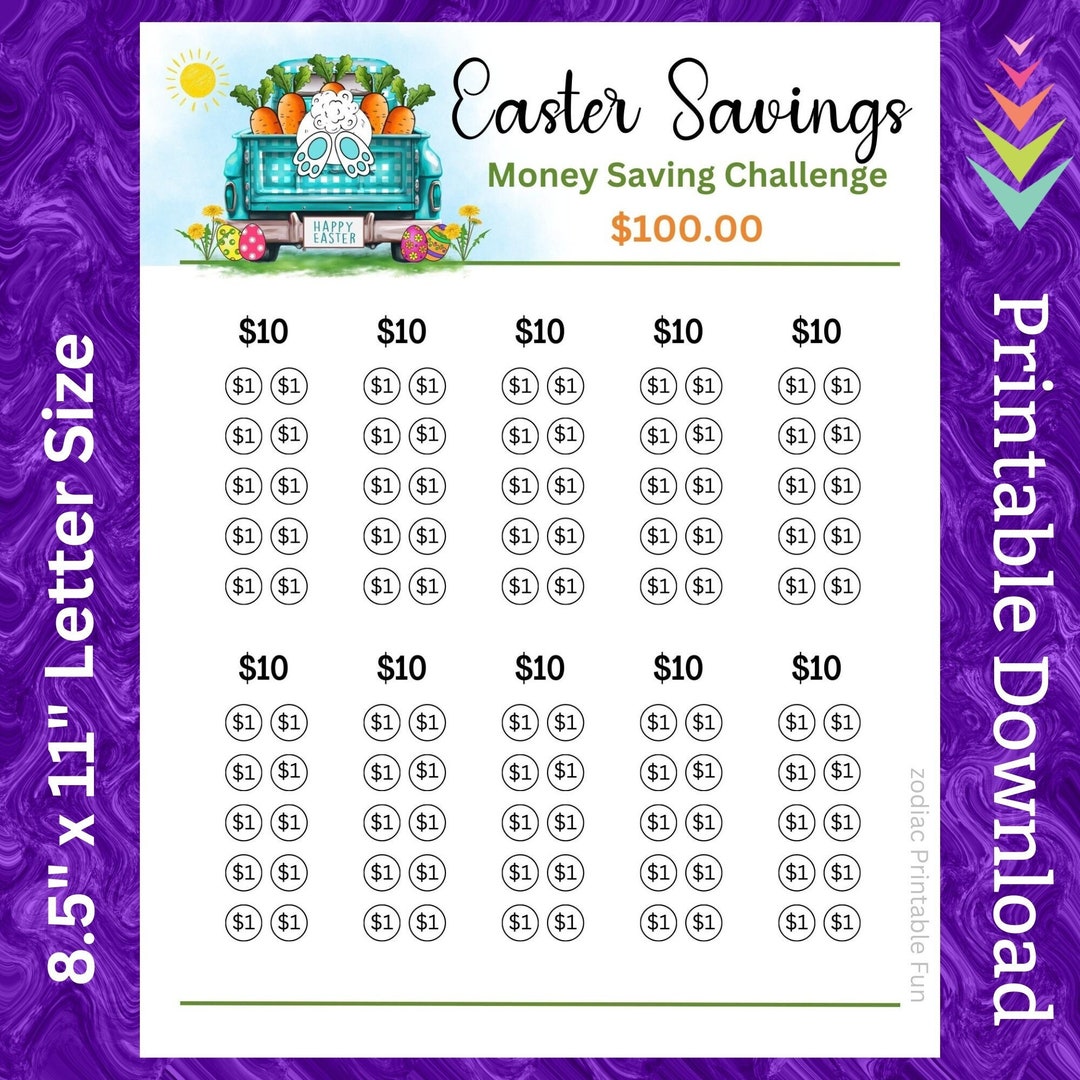 Easter Sunday Savings Challenge Printable for Family Holiday ...