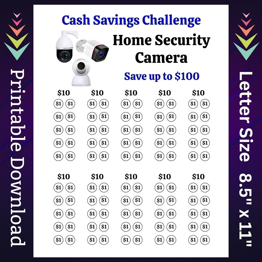 Outdoor Security Camera Savings Challenge Printable for Home Protection ...