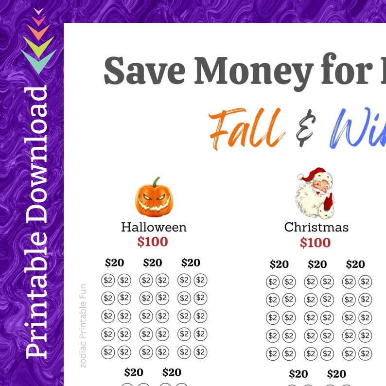 Holiday Savings Challenge Printable for Fall and Winter for - Etsy