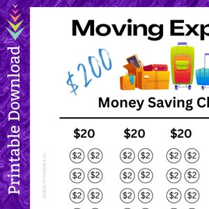 Moving Planner Money Saving Challenge Printable for Moving Expenses for ...