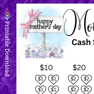 Mother Day Saving Challenge Printable for Gifts Flowers Candy for Mom ...