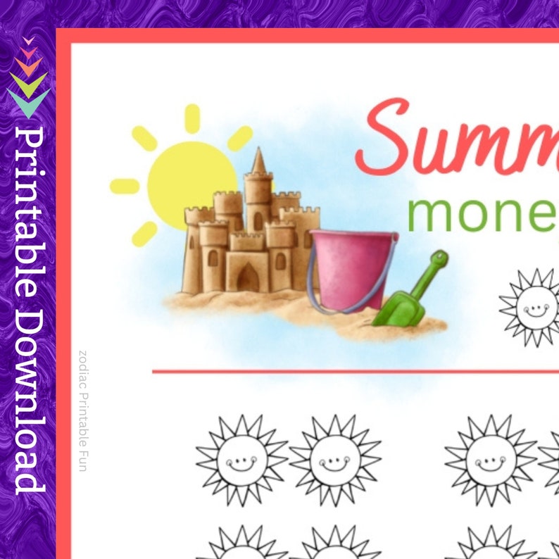 Summer Savings Challenge Tracker Printable Insert A6 Mini - Etsy