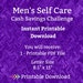 Men Savings Challenge Printable for Men Self Care Money Saving Fund for ...