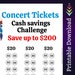 Concert Tickets Savings Challenge Printable for Music Concert Money ...
