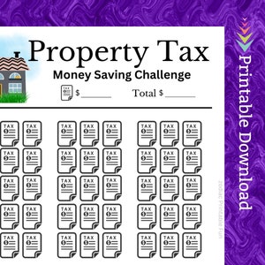 Property Tax Saving Challenge Printable for Real Estate Tax for Cash ...