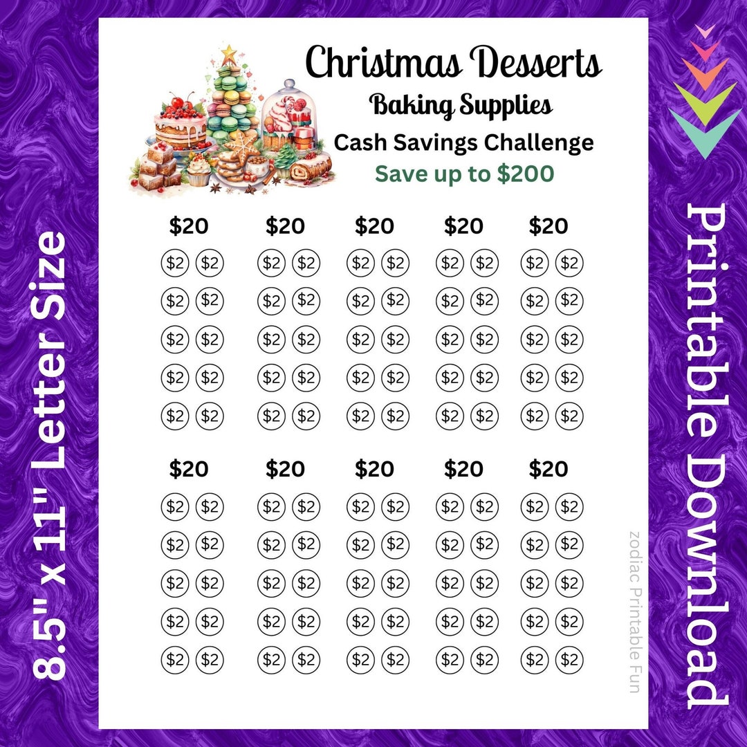 Christmas Baking Savings Challenge Printable for Kids Holiday Cookie ...