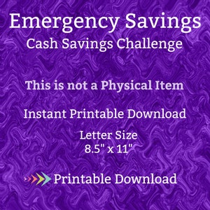 Save 1000 Dollars Savings Challenge Printable Emergency Funds 1k ...