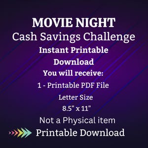 Movie Savings Challenge Printable for Family Night Out Money Saving ...