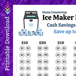 Countertop Ice Cube Maker Savings Challenge Printable for Family Home ...