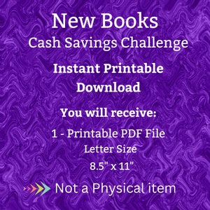 Book Savings Challenge Printable Reading Planner Money Saving Fund for ...