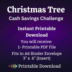 A6 Christmas Tree Savings Challenge Printable for Holiday Evergreen ...