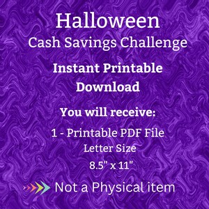 Halloween Cash Savings Challenge Printable for Kids Costume Party - Etsy