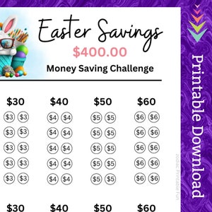 Easter Basket Money Saving Challenge Printable for Girls Boy Easter ...