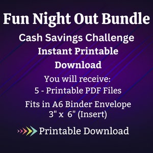A6 Night Out Savings Challenge Printable for Family Entertainment Money ...