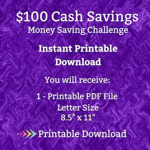 Save 100 Dollars Savings Challenge Printable Tracker - Etsy