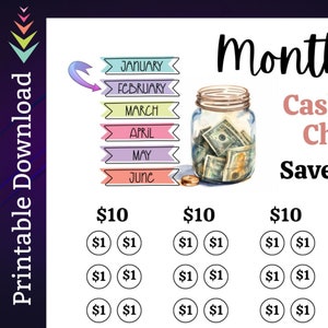 Monthly Budget Savings Challenge Printable for Month Ahead Paycheck ...